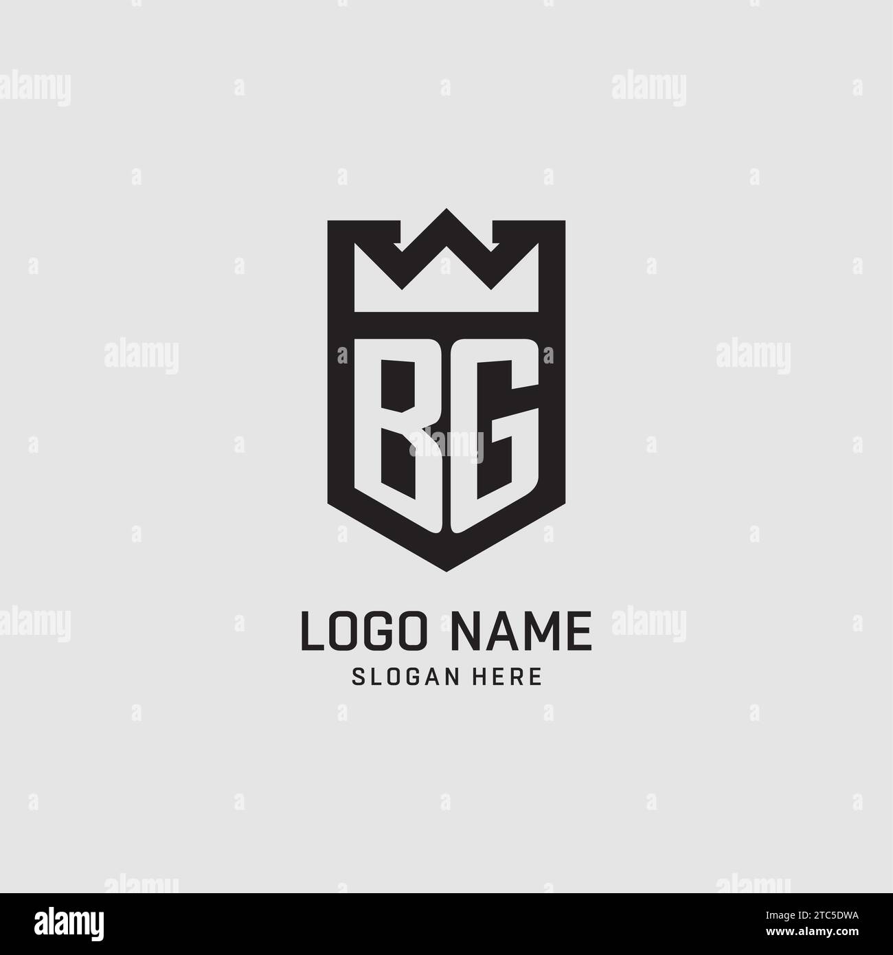 Initial BG logo shield shape, creative esport logo design vector ...