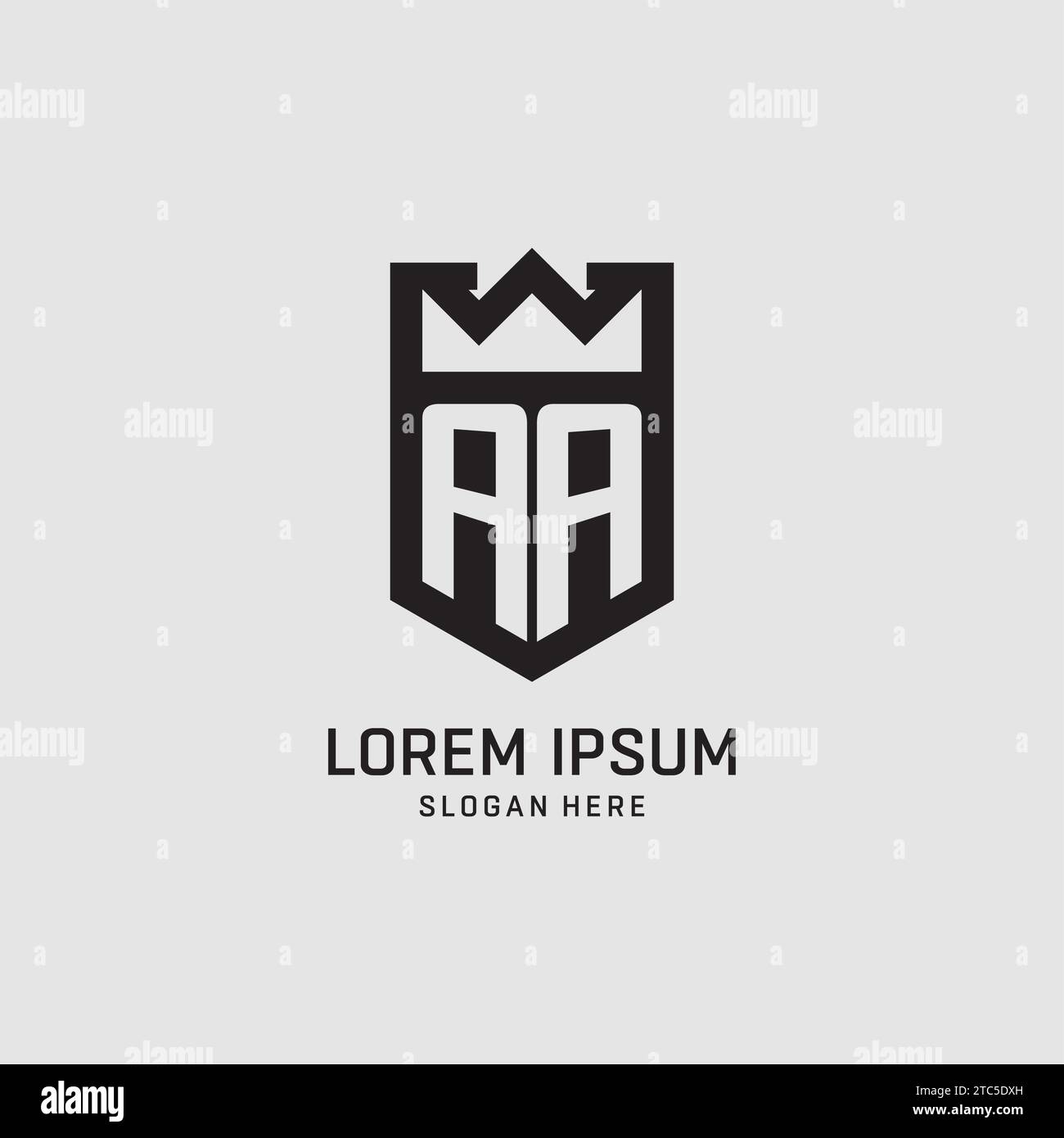 Initial AA logo shield shape, creative esport logo design vector ...