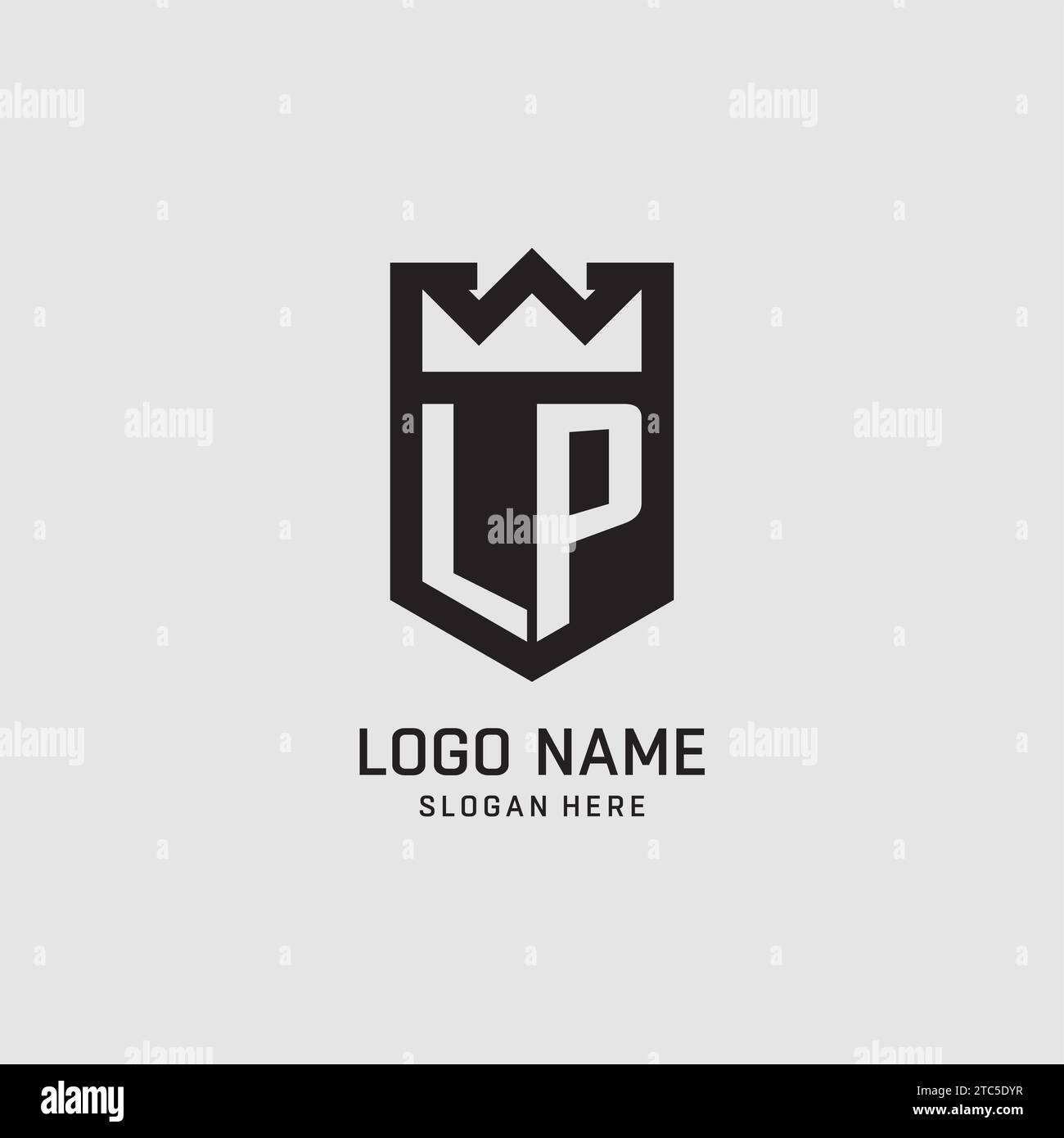 Initial LP logo shield shape, creative esport logo design vector ...