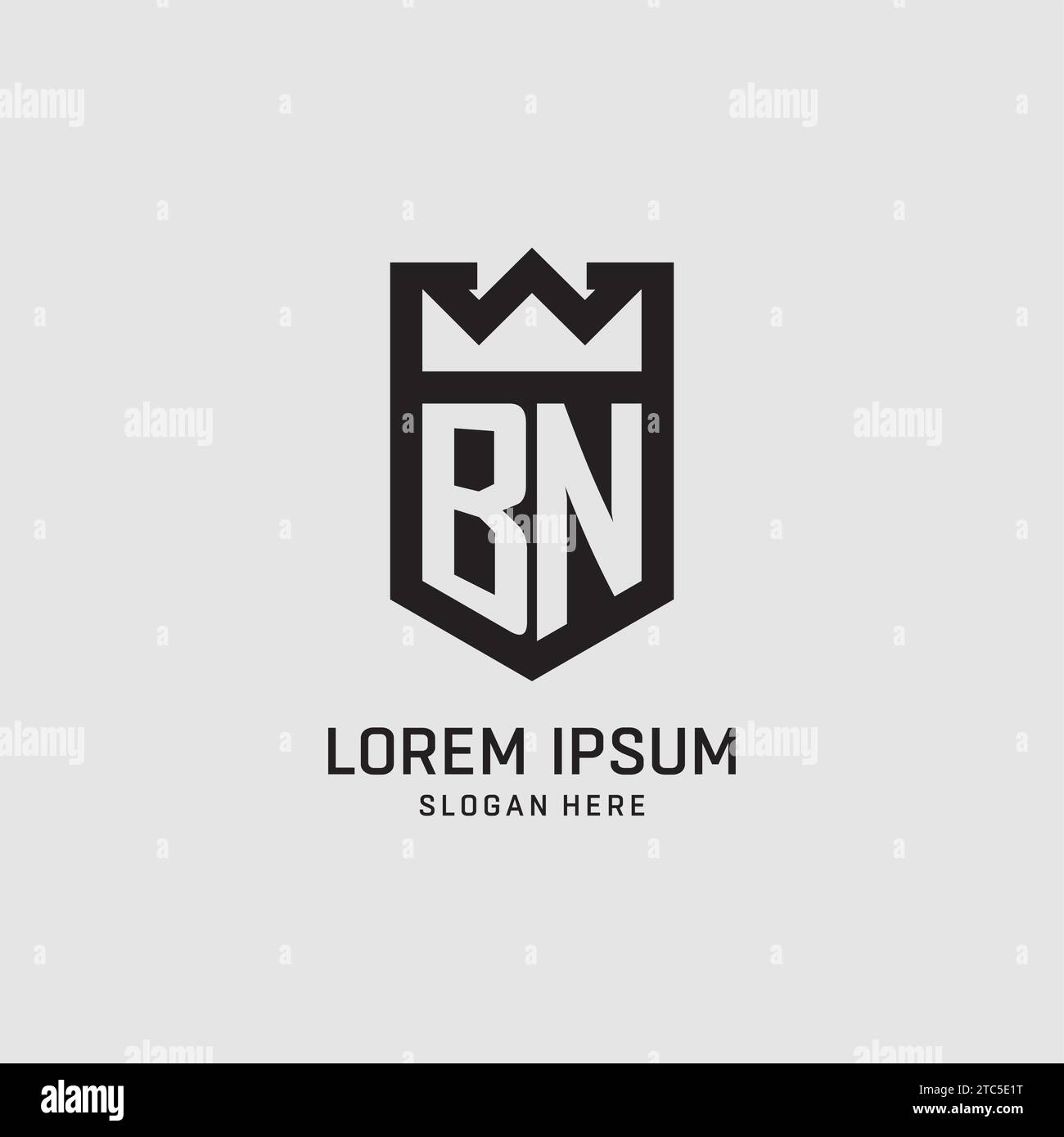 Initial BN logo shield shape, creative esport logo design vector ...