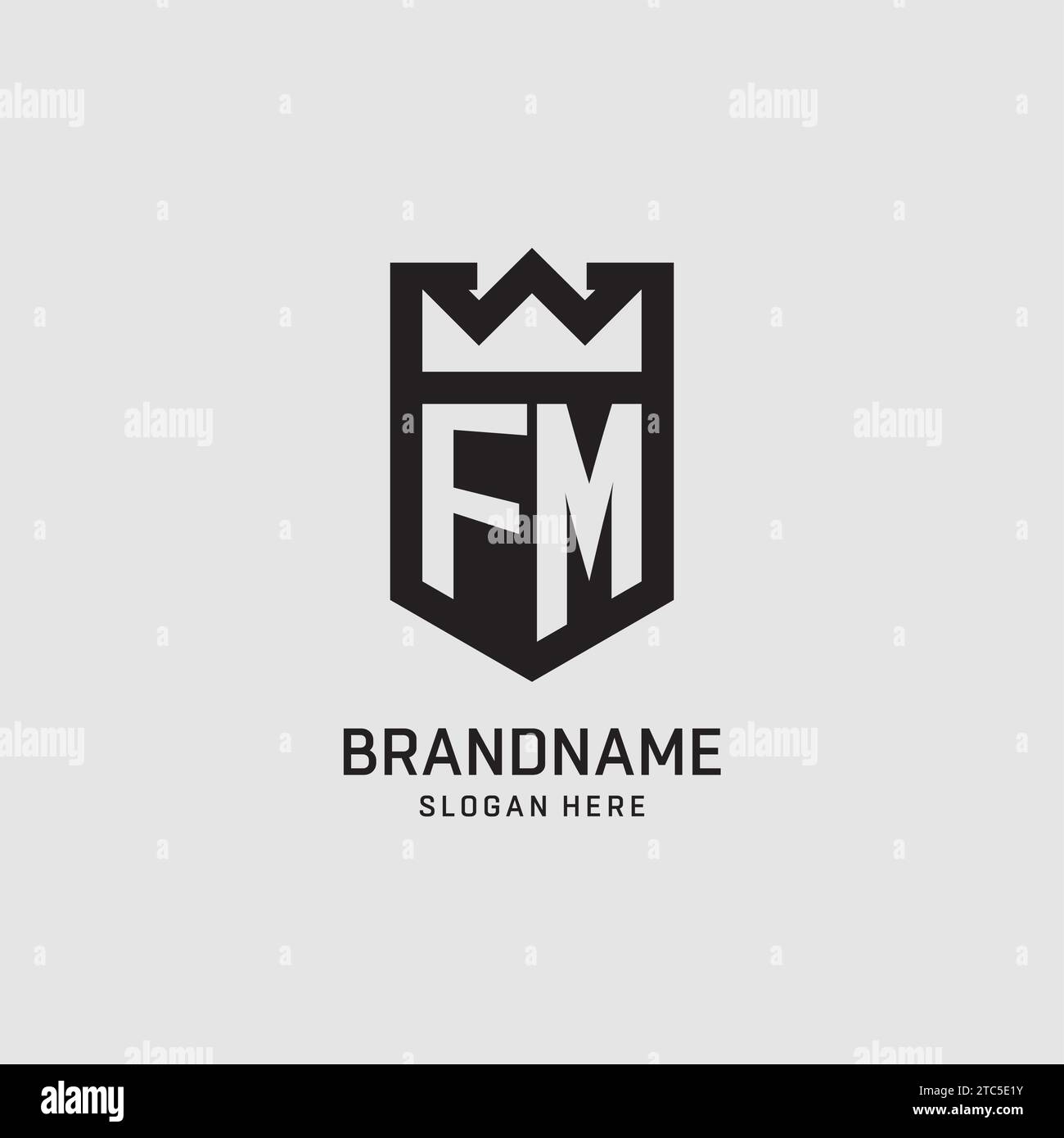 Initial FM logo shield shape, creative esport logo design vector ...