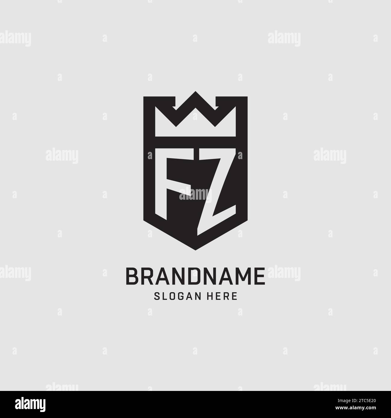 Initial FZ logo shield shape, creative esport logo design vector graphic Stock Vector Image ...