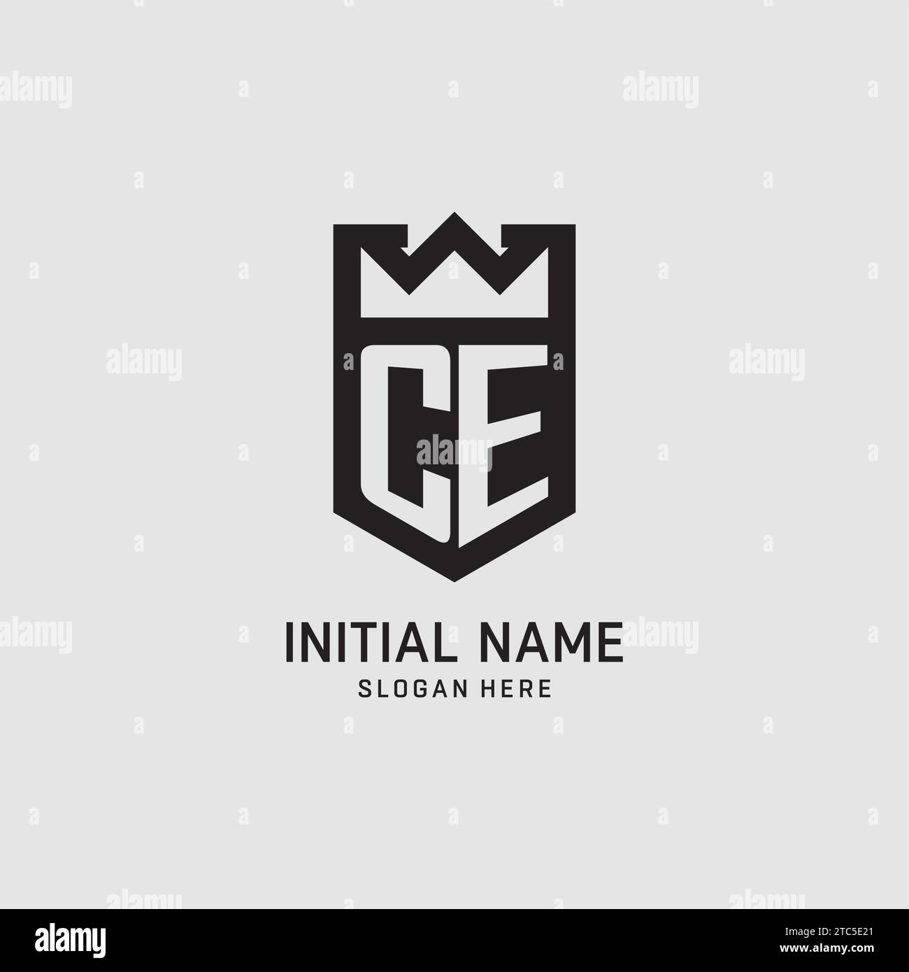 Initial CE logo shield shape, creative esport logo design vector ...