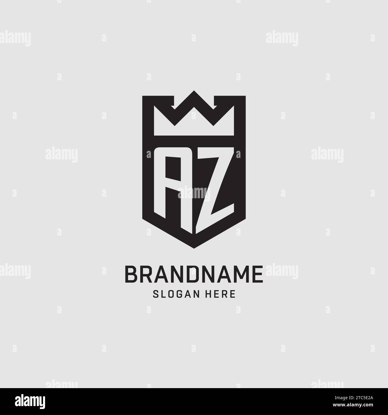 Initial AZ logo shield shape, creative esport logo design vector ...