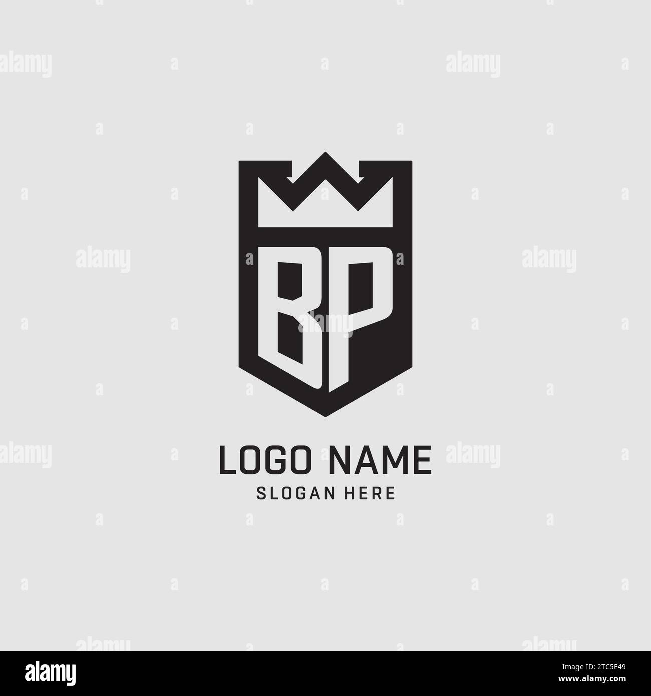 Initial BP logo shield shape, creative esport logo design vector ...