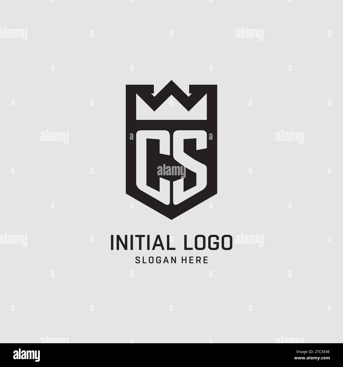 Initial CS logo shield shape, creative esport logo design vector graphic Stock Vector Image ...