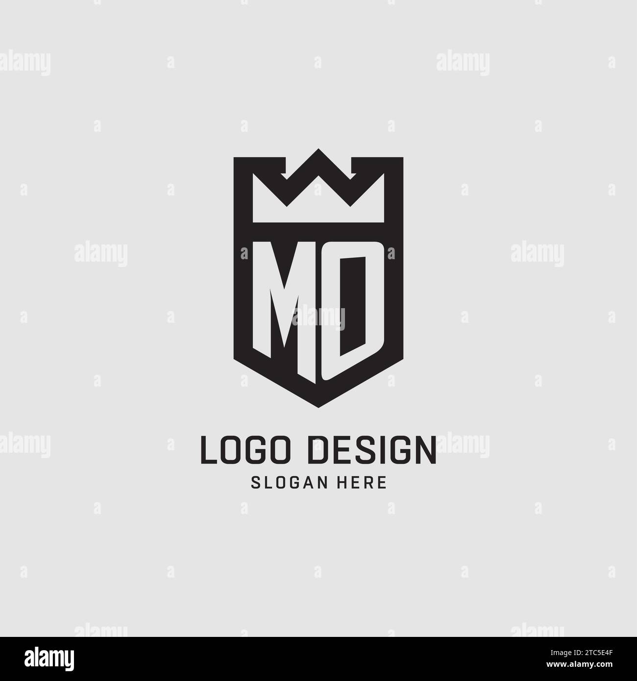 Initial MO logo shield shape, creative esport logo design vector ...