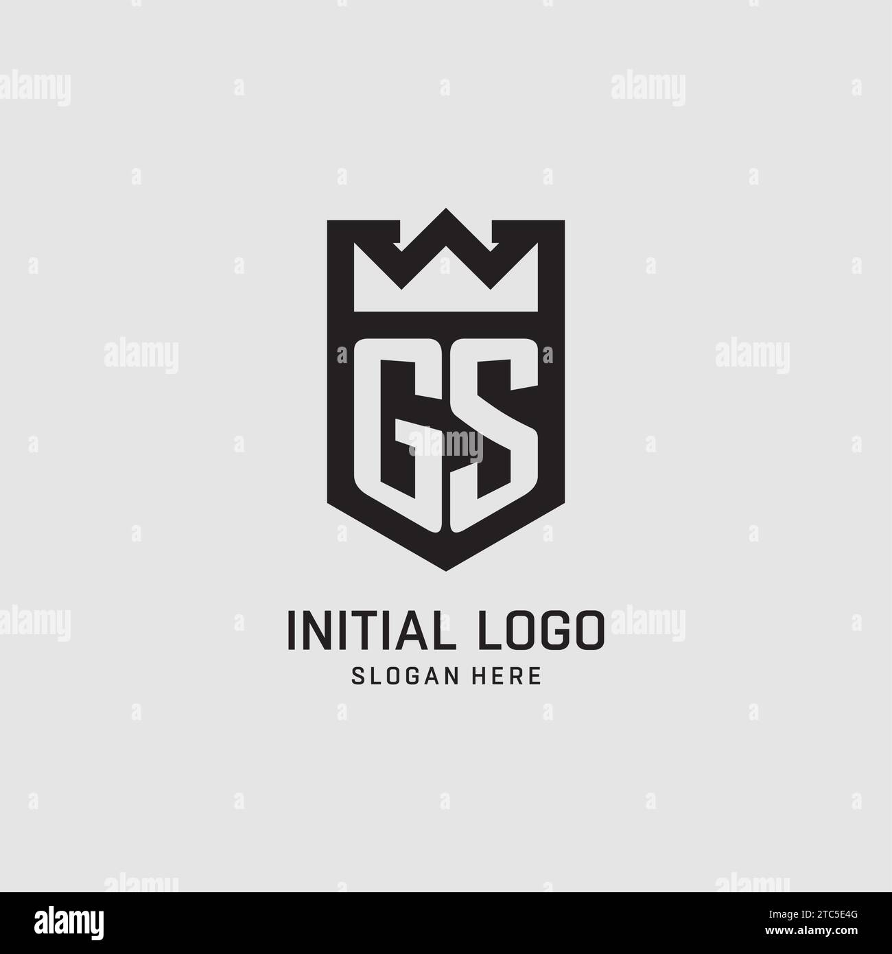 Initial GS logo shield shape, creative esport logo design vector ...