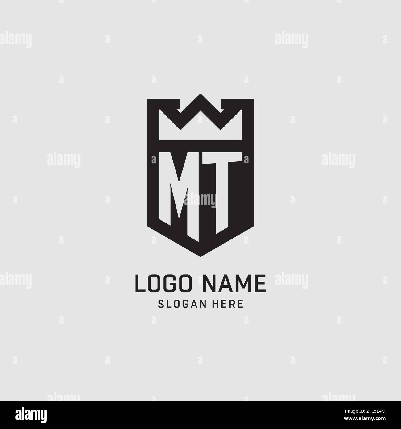 Initial MT logo shield shape, creative esport logo design vector ...