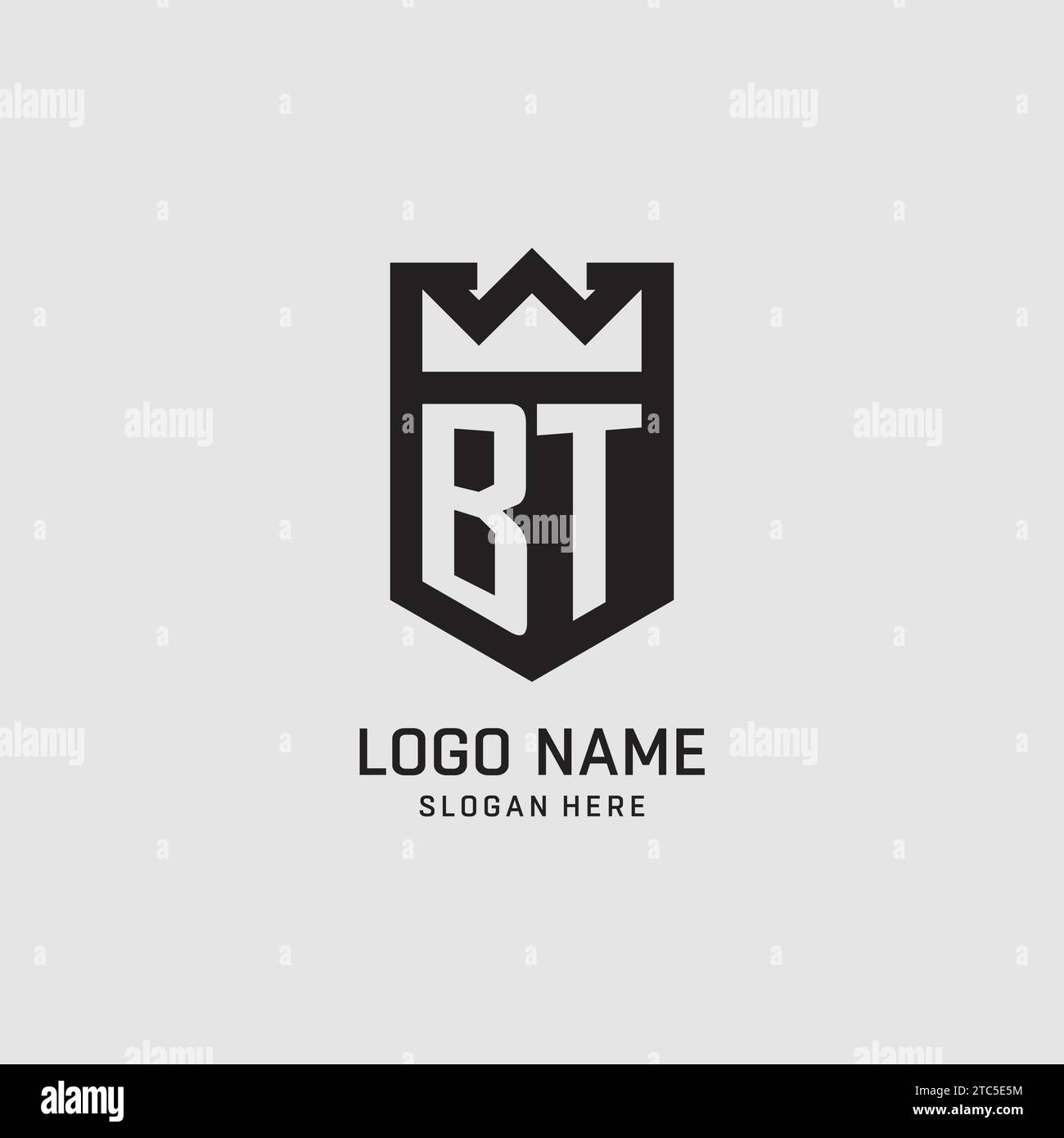 Initial BT logo shield shape, creative esport logo design vector ...