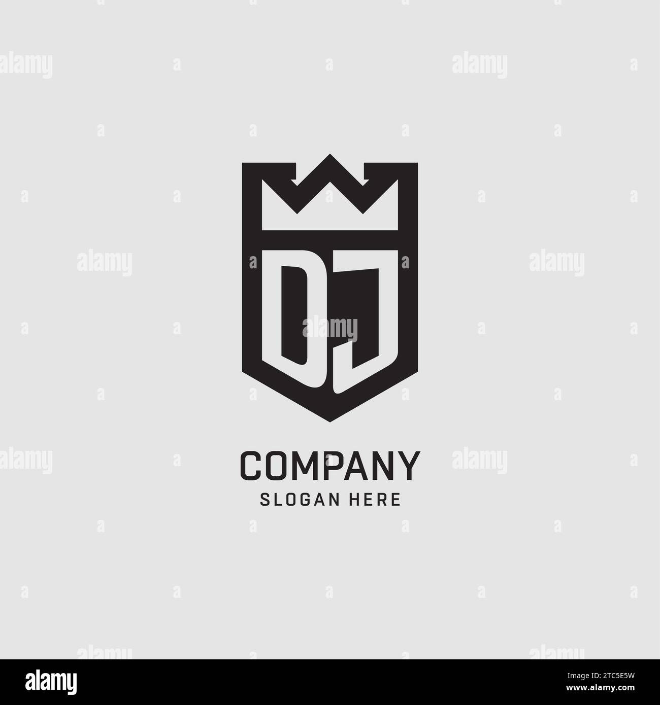 Initial DJ logo shield shape, creative esport logo design vector ...