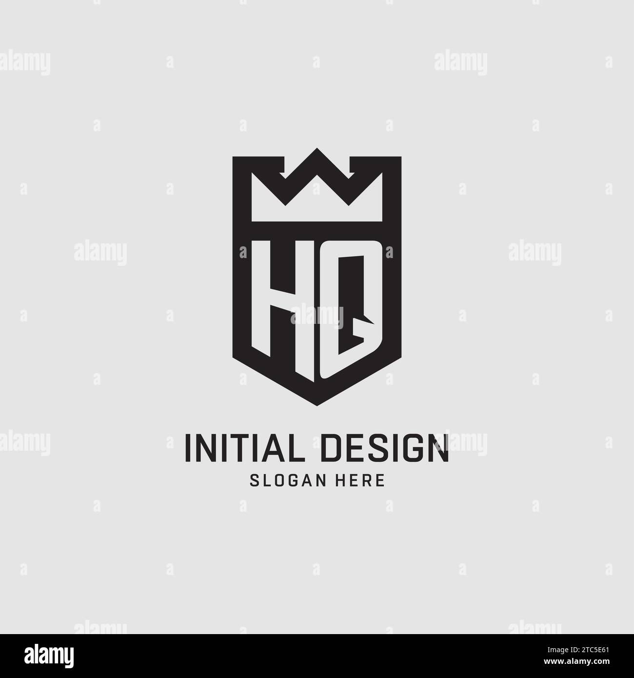 Initial HQ logo shield shape, creative esport logo design vector ...