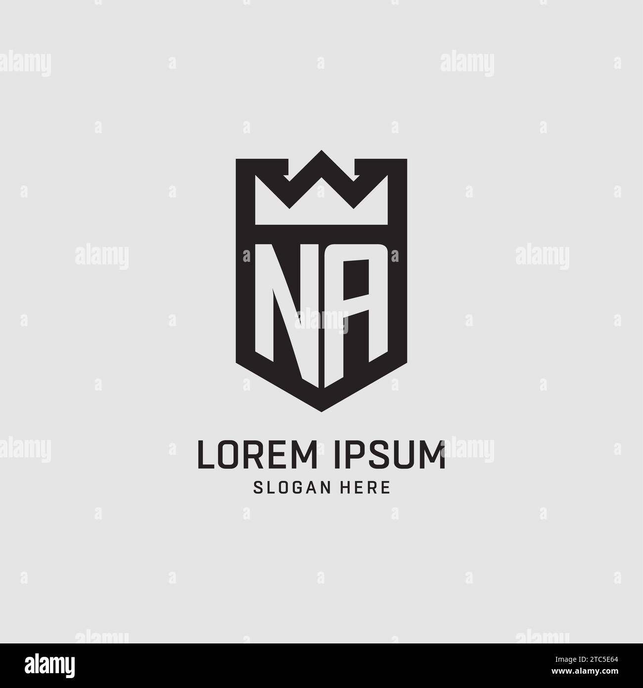 Initial NA logo shield shape, creative esport logo design vector ...