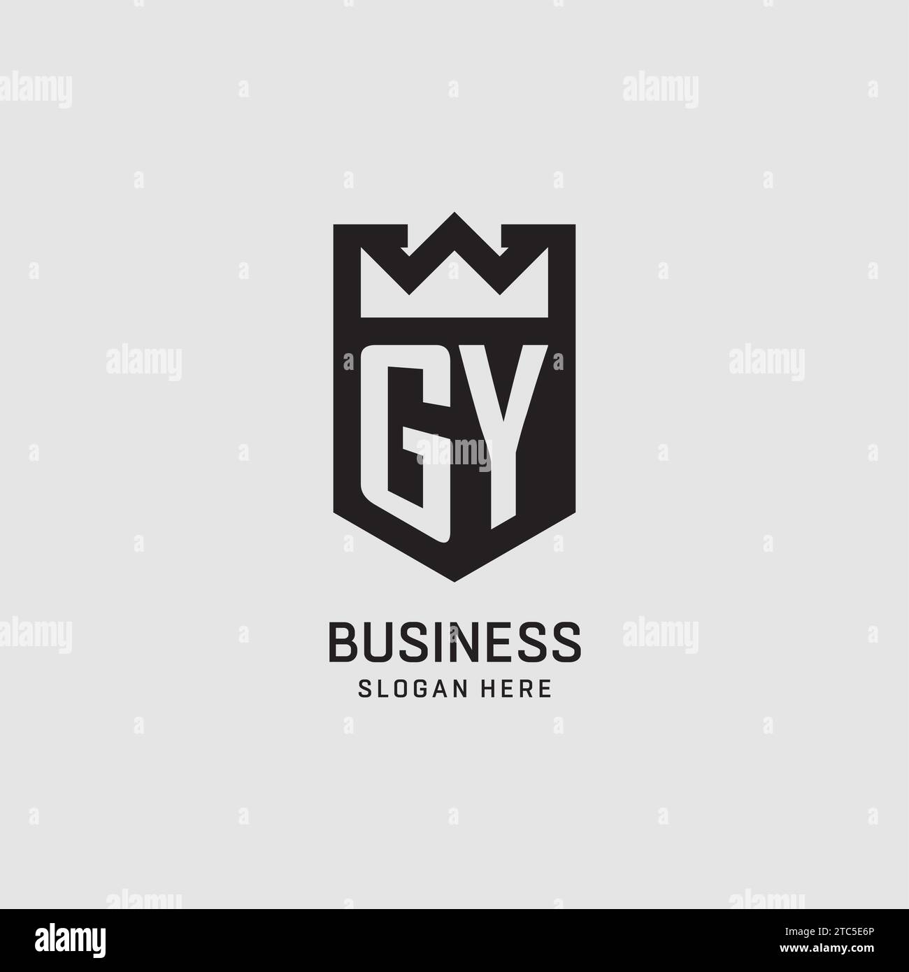 Initial GY logo shield shape, creative esport logo design vector graphic Stock Vector Image ...