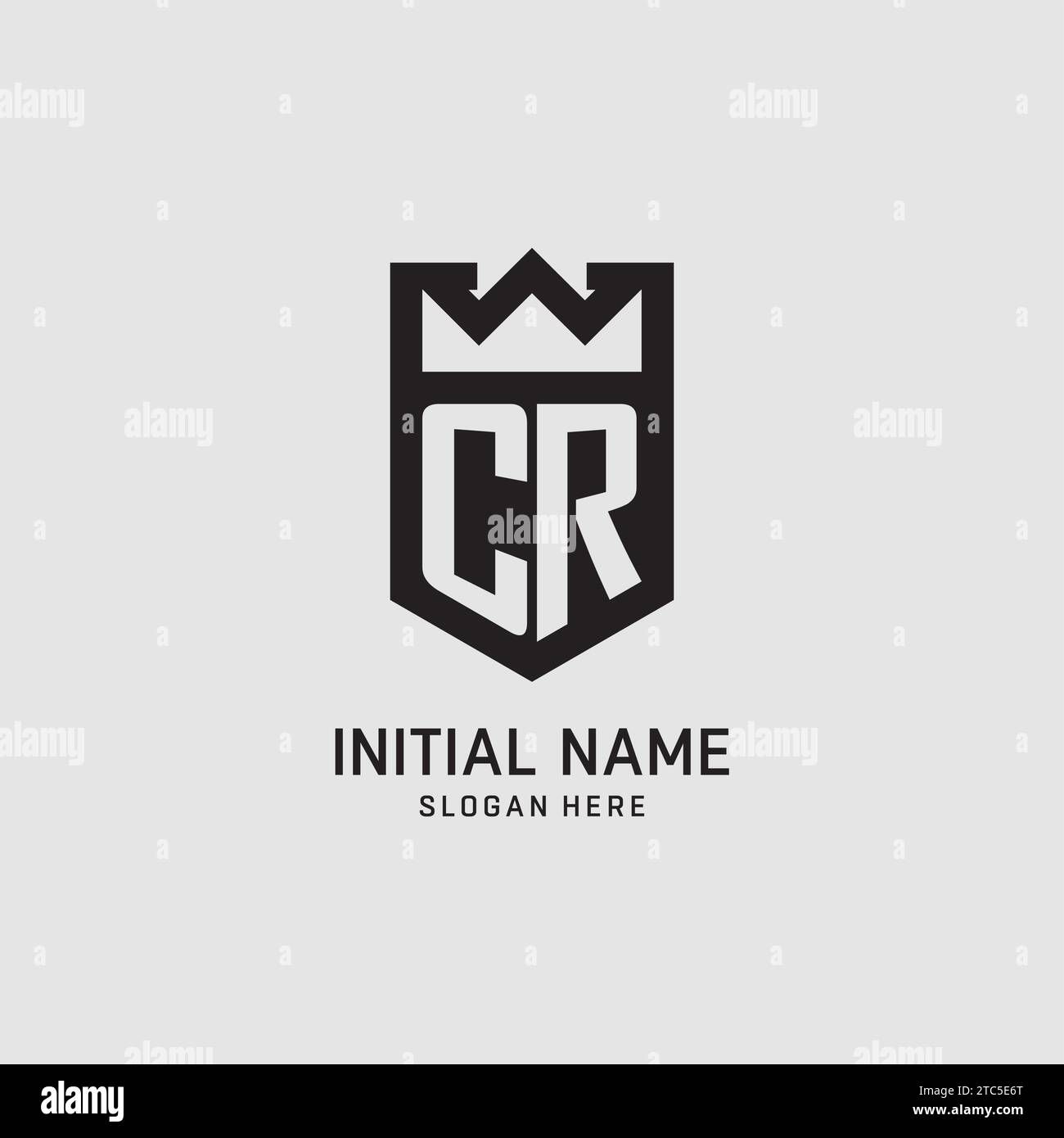 Initial CR logo shield shape, creative esport logo design vector graphic Stock Vector Image ...
