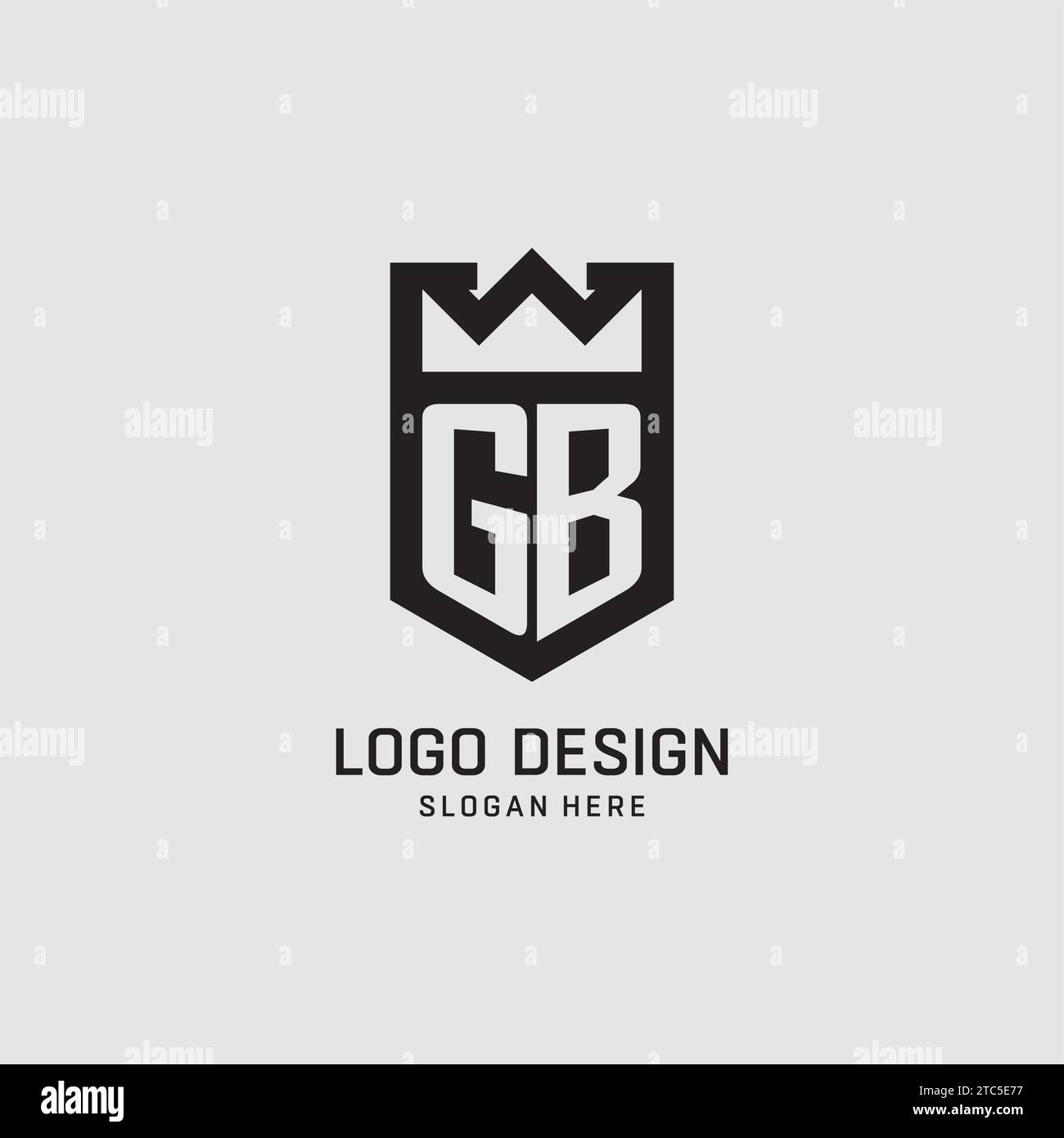 Initial GB logo shield shape, creative esport logo design vector ...