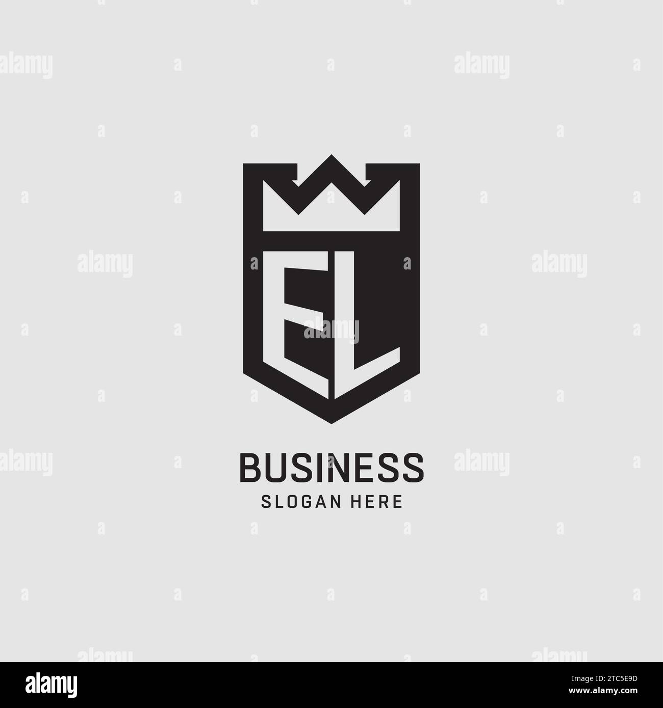 Initial EL logo shield shape, creative esport logo design vector ...