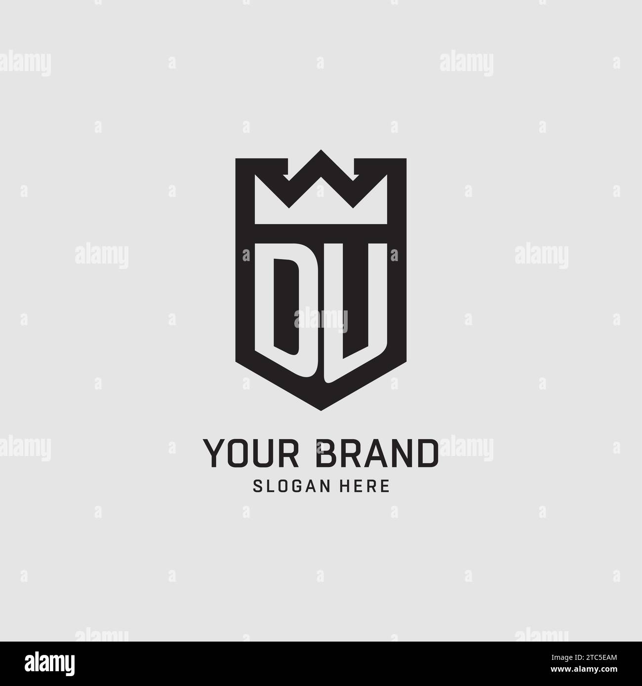 Initial DU logo shield shape, creative esport logo design vector ...