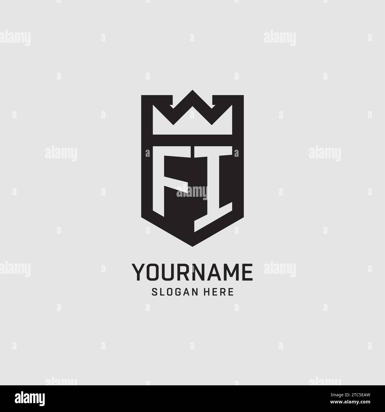 Initial FI logo shield shape, creative esport logo design vector ...