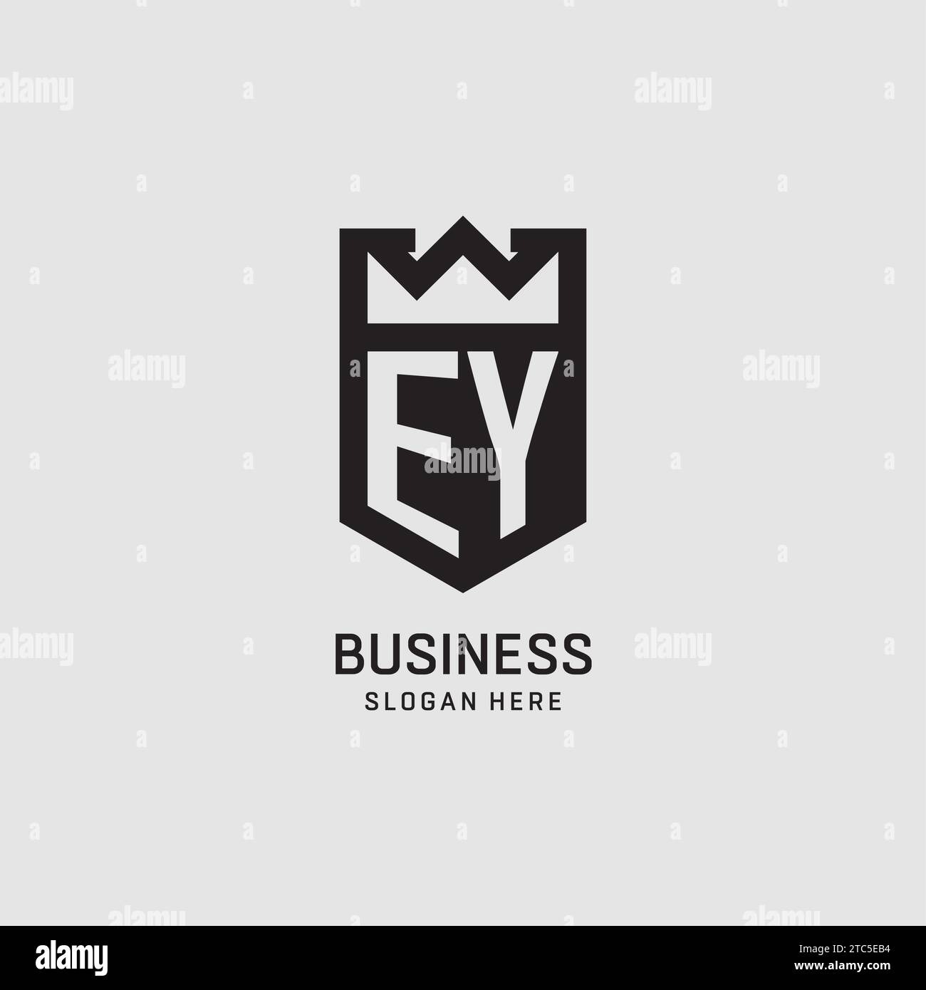 Initial EY logo shield shape, creative esport logo design vector ...