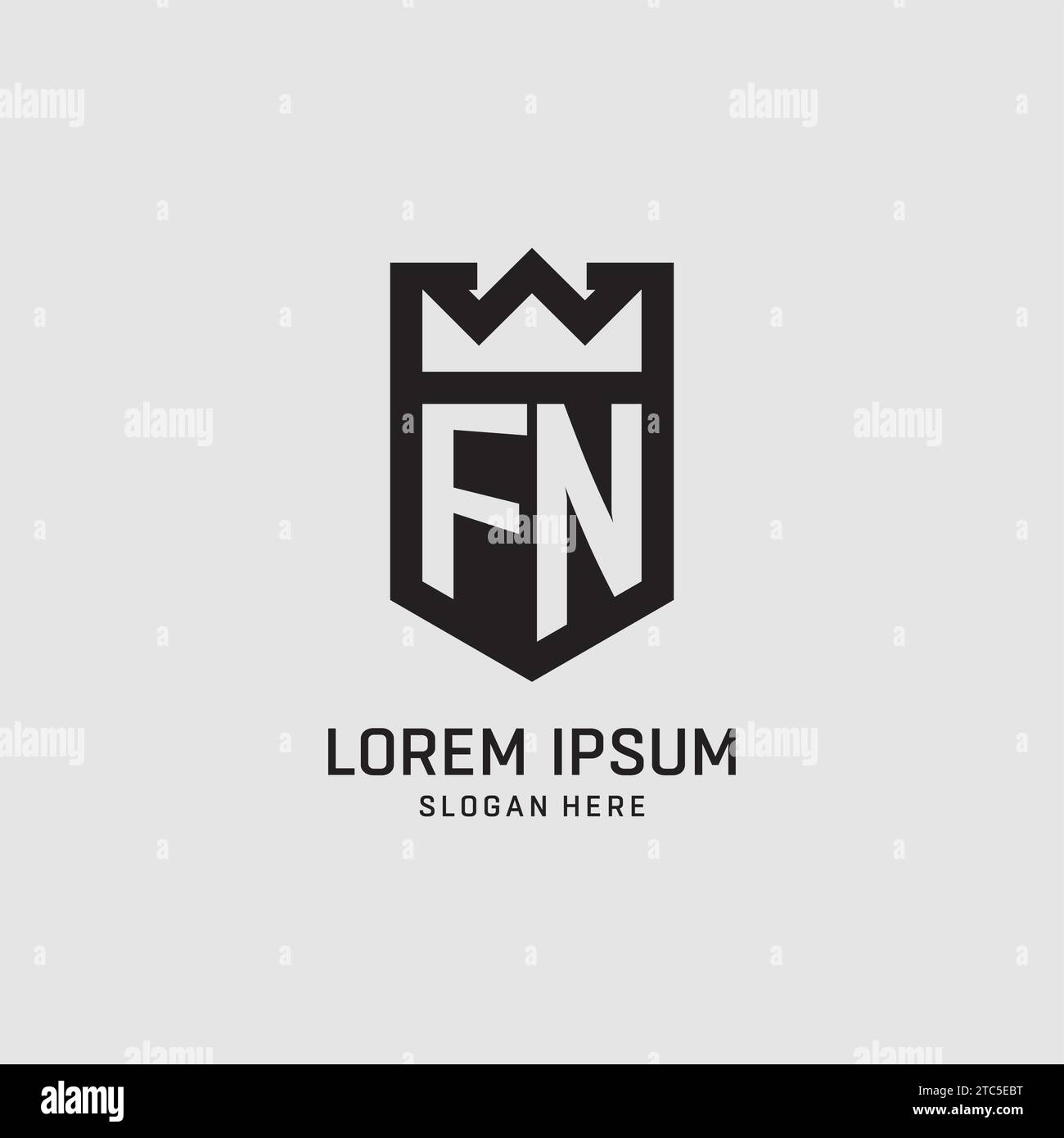 Initial FN logo shield shape, creative esport logo design vector ...