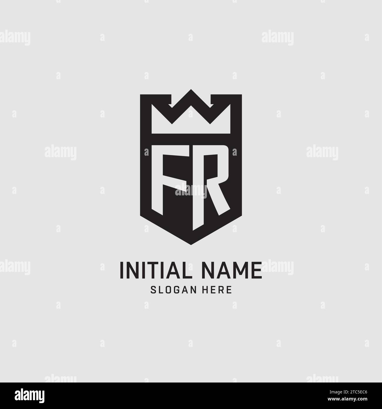 Initial FR logo shield shape, creative esport logo design vector ...