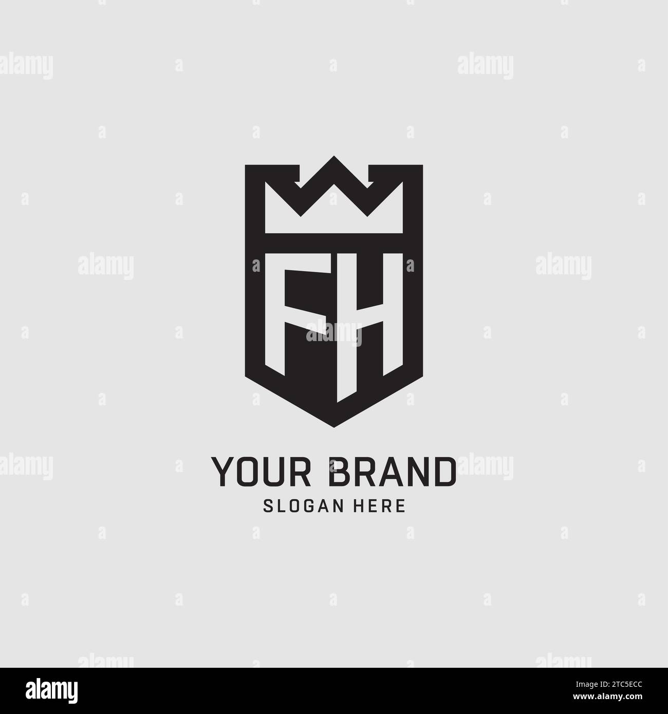 Initial FH logo shield shape, creative esport logo design vector graphic Stock Vector Image ...