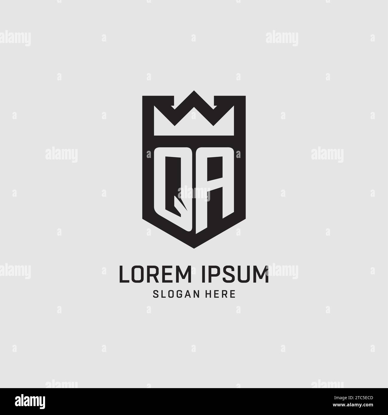 Initial QA logo shield shape, creative esport logo design vector graphic Stock Vector Image ...