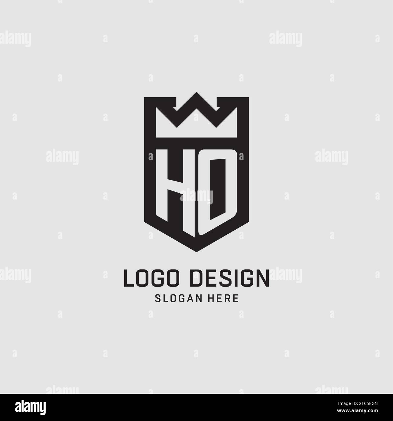 Initial HO logo shield shape, creative esport logo design vector ...