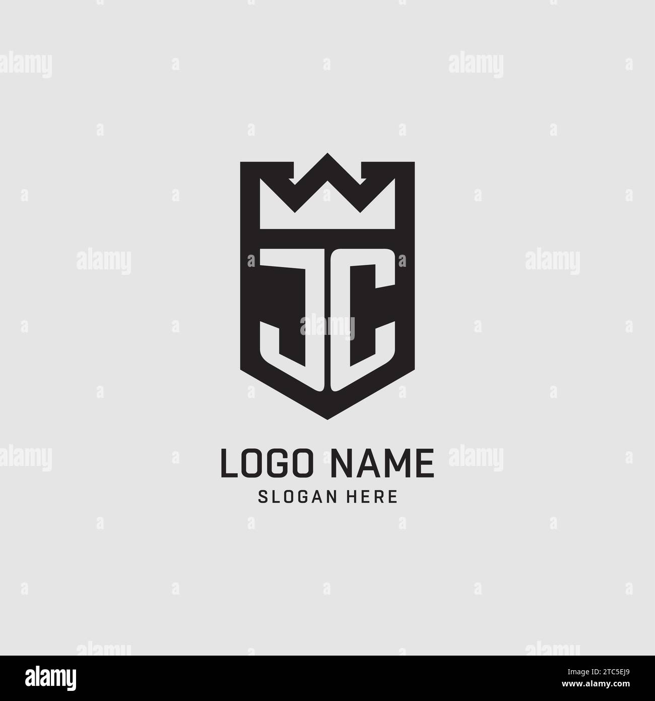 Initial JC logo shield shape, creative esport logo design vector graphic Stock Vector Image ...