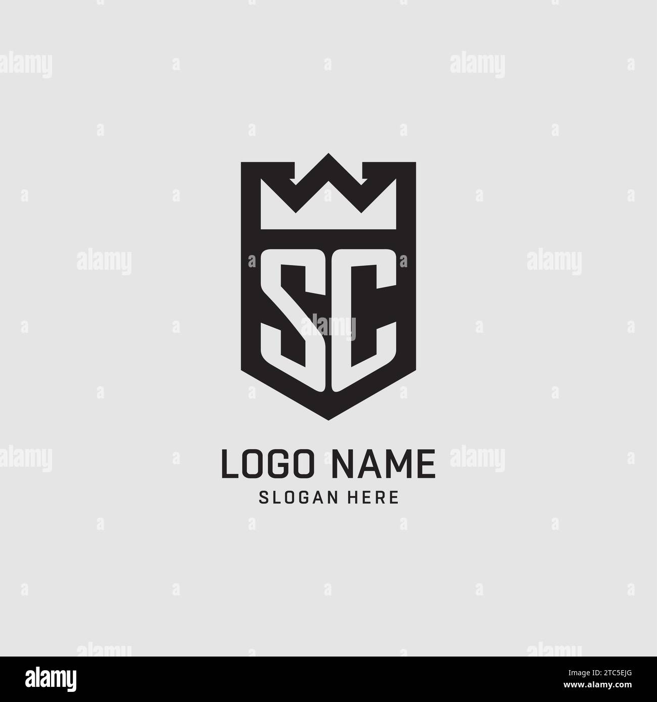 Initial SC logo shield shape, creative esport logo design vector ...