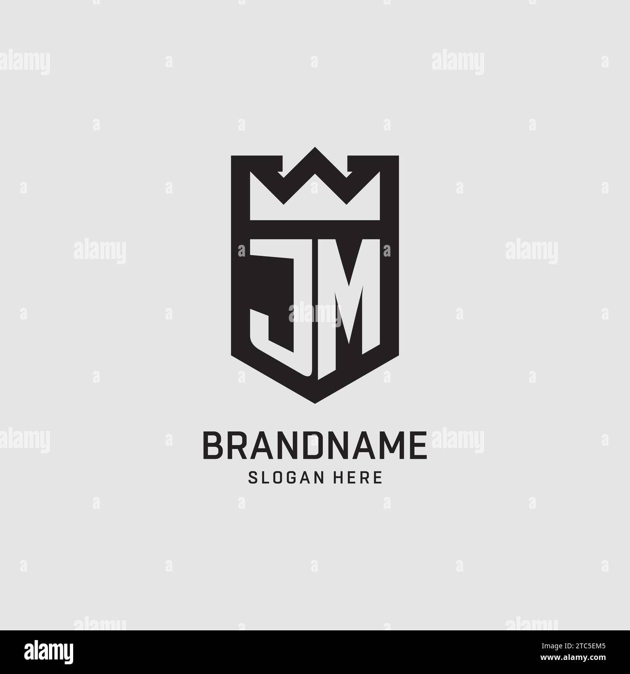 Initial JM logo shield shape, creative esport logo design vector ...