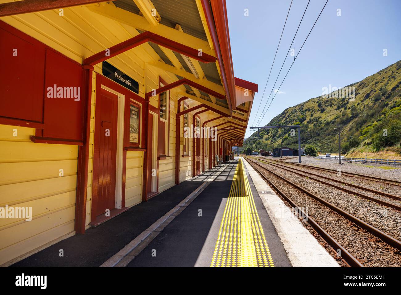 A photo taken at Paekakriki Railway station, a small coastal town, just ...