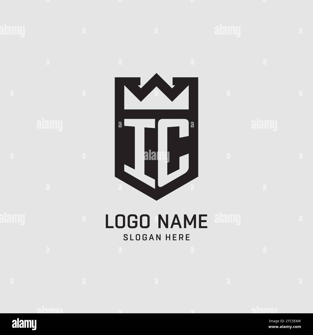 Initial IC logo shield shape, creative esport logo design vector graphic Stock Vector Image ...