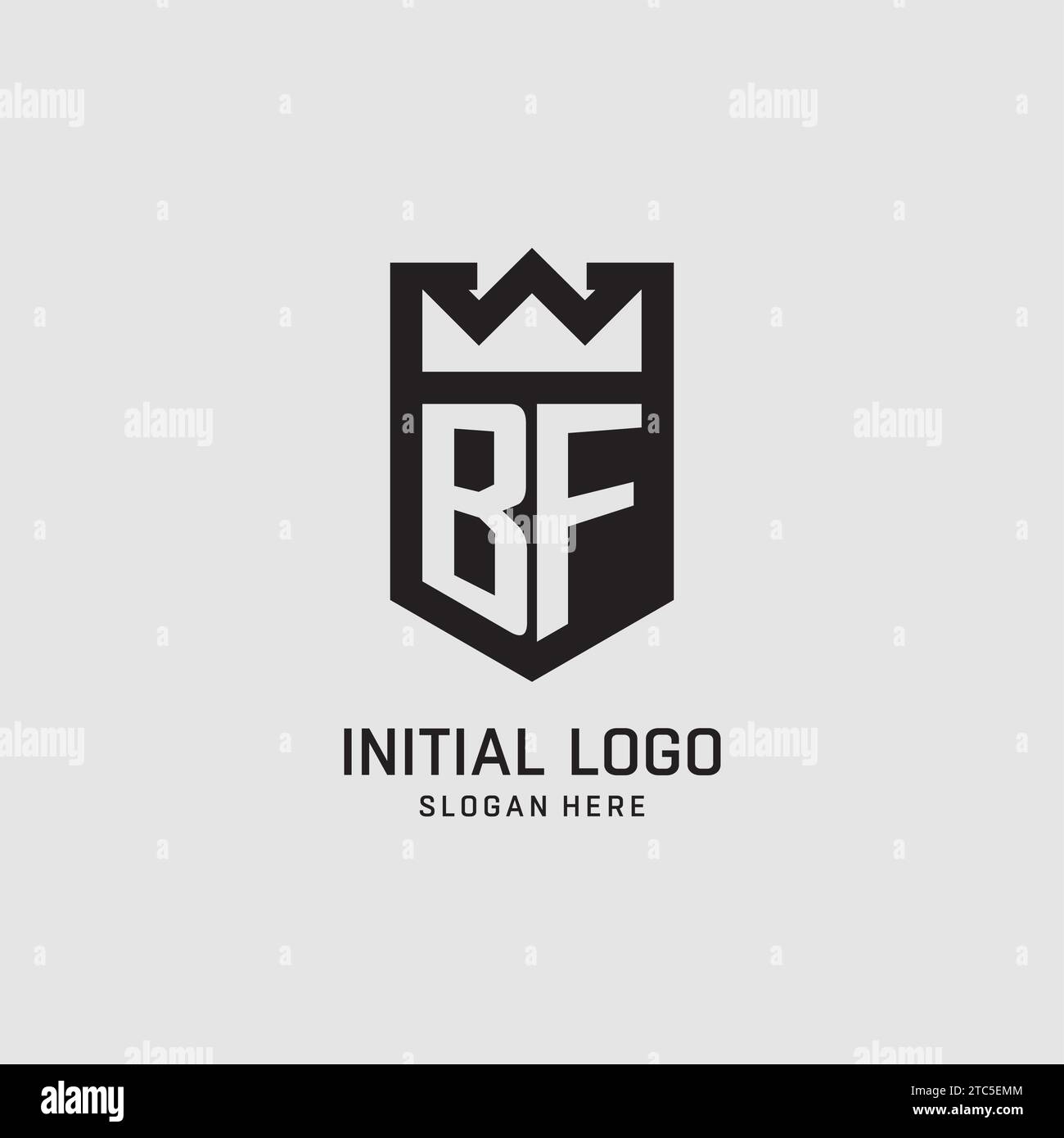Initial BF logo shield shape, creative esport logo design vector graphic Stock Vector Image ...
