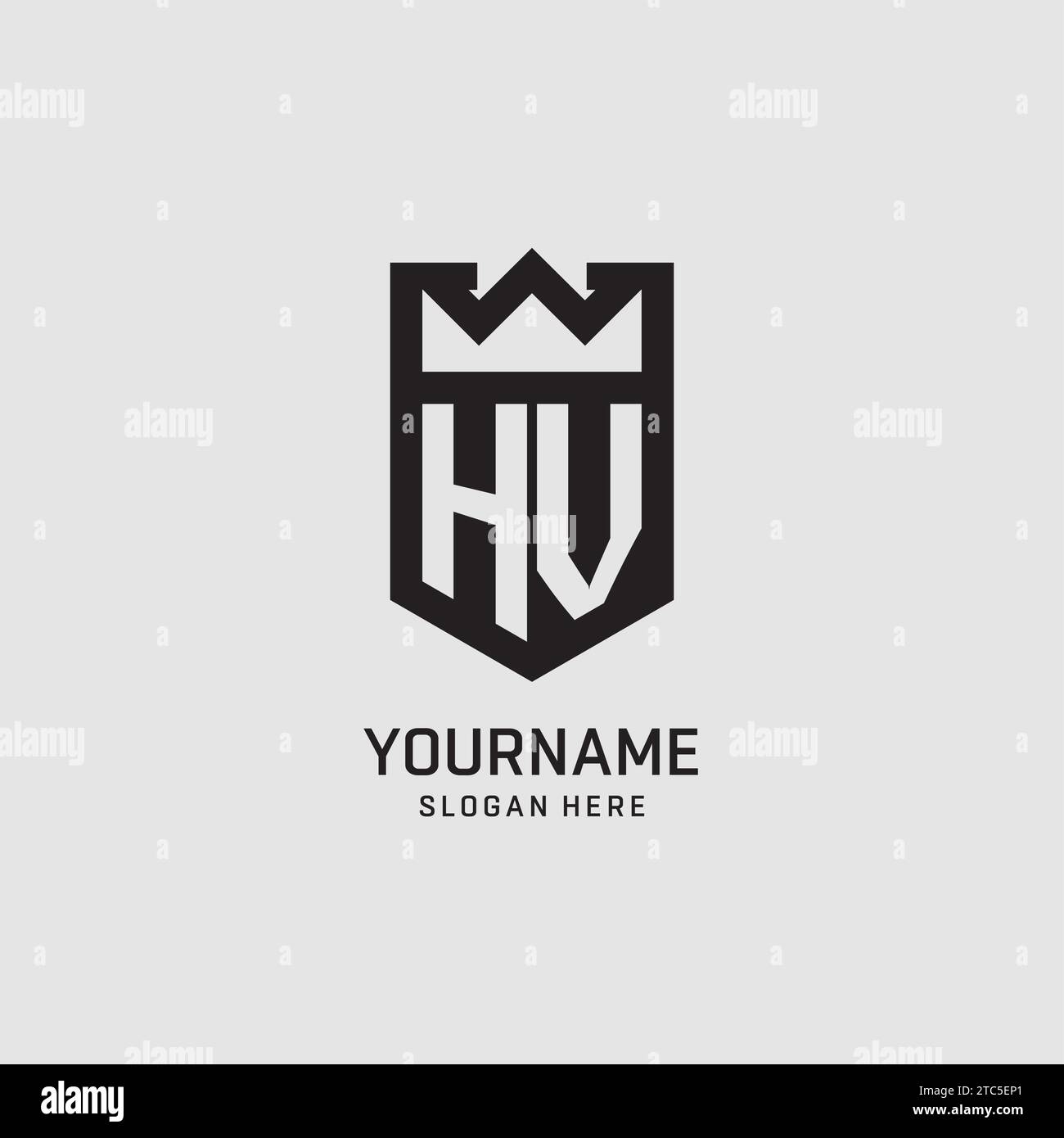Initial HV logo shield shape, creative esport logo design vector graphic Stock Vector Image ...