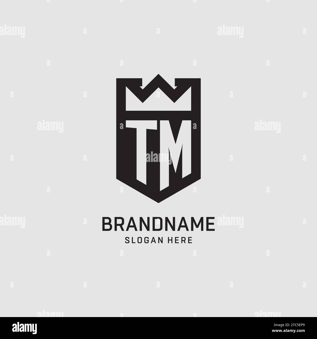 Initial TM logo shield shape, creative esport logo design vector ...
