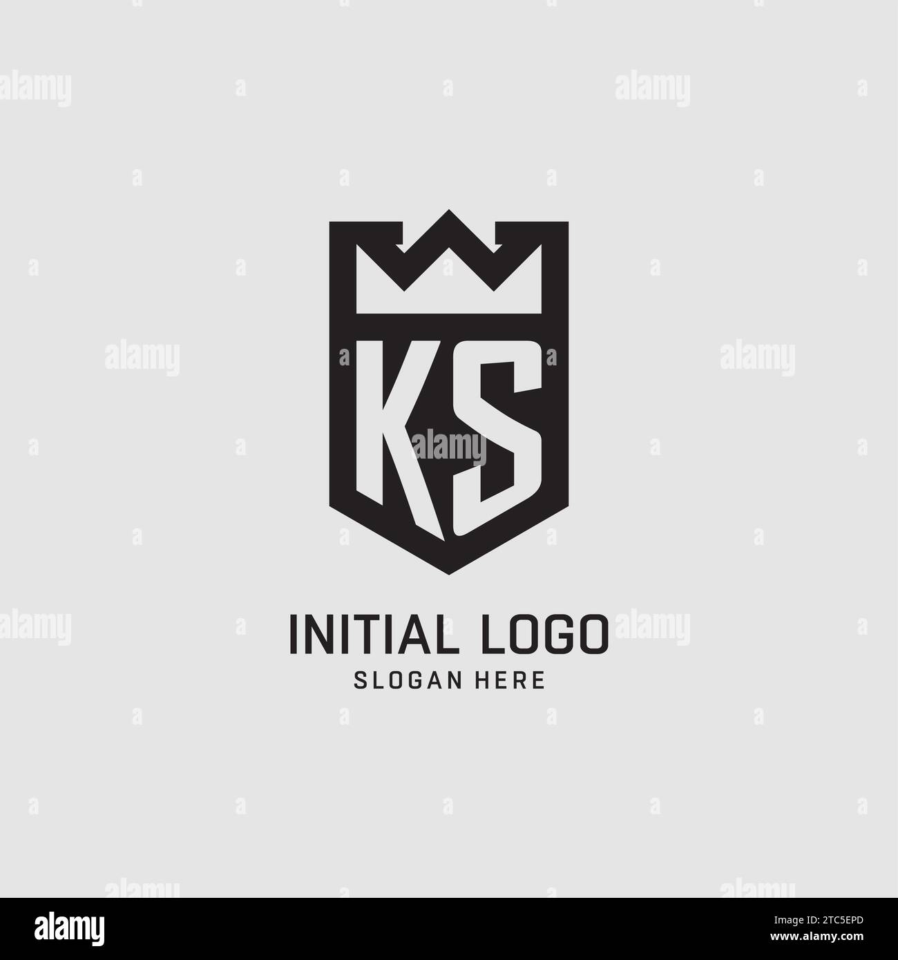 Initial KS logo shield shape, creative esport logo design vector ...