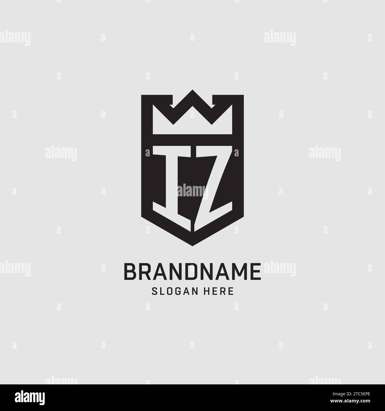 Initial IZ logo shield shape, creative esport logo design vector ...