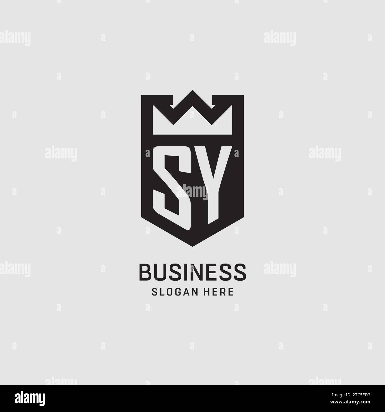 Initial SY logo shield shape, creative esport logo design vector ...