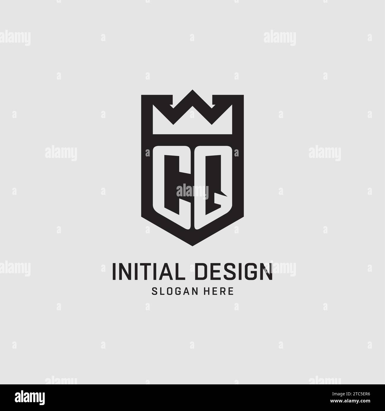Initial CQ logo shield shape, creative esport logo design vector ...