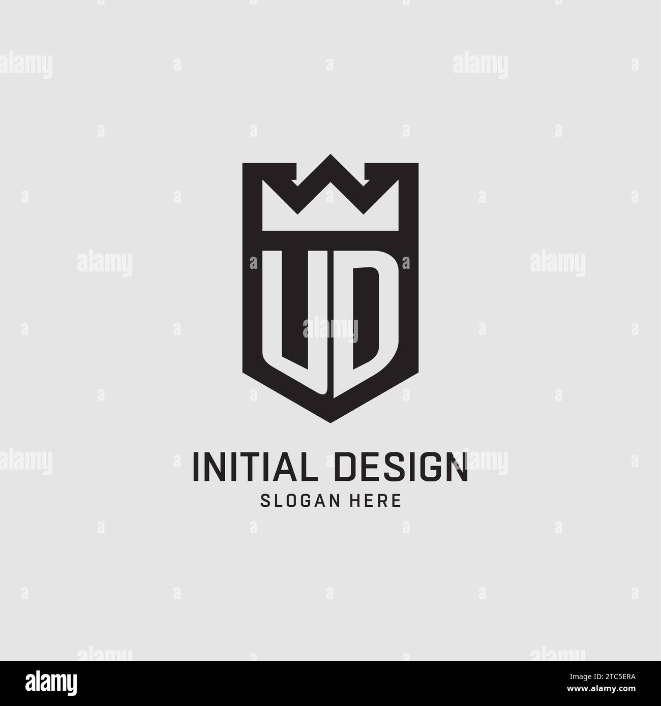 Initial UD logo shield shape, creative esport logo design vector ...