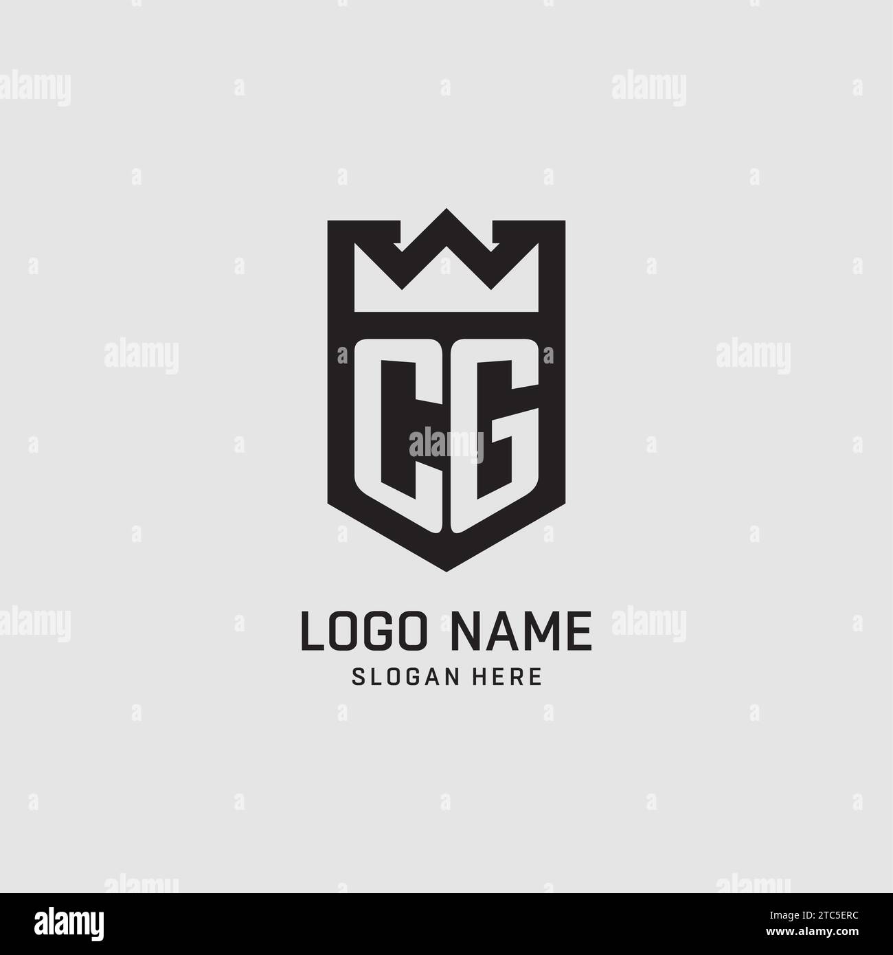 Initial CG logo shield shape, creative esport logo design vector ...