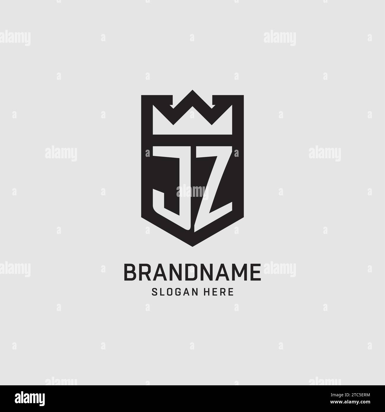 Initial JZ logo shield shape, creative esport logo design vector ...