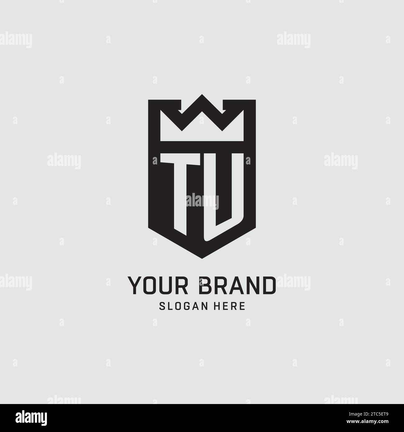 Initial TU logo shield shape, creative esport logo design vector ...