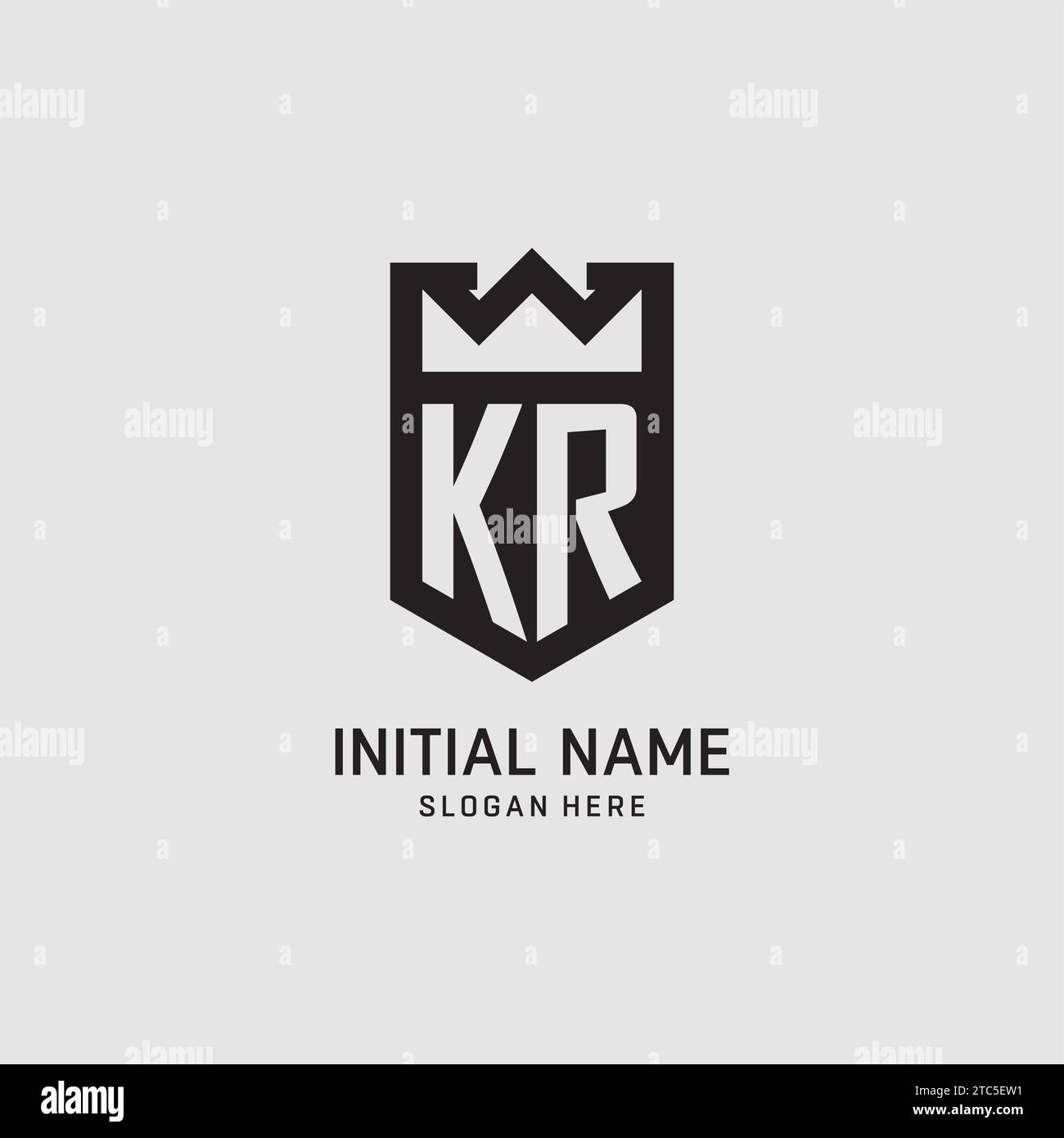 Initial KR logo shield shape, creative esport logo design vector graphic Stock Vector Image ...