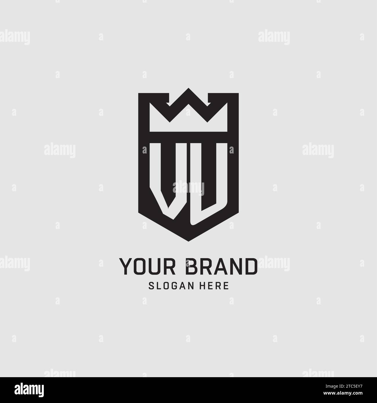 Initial VU logo shield shape, creative esport logo design vector ...
