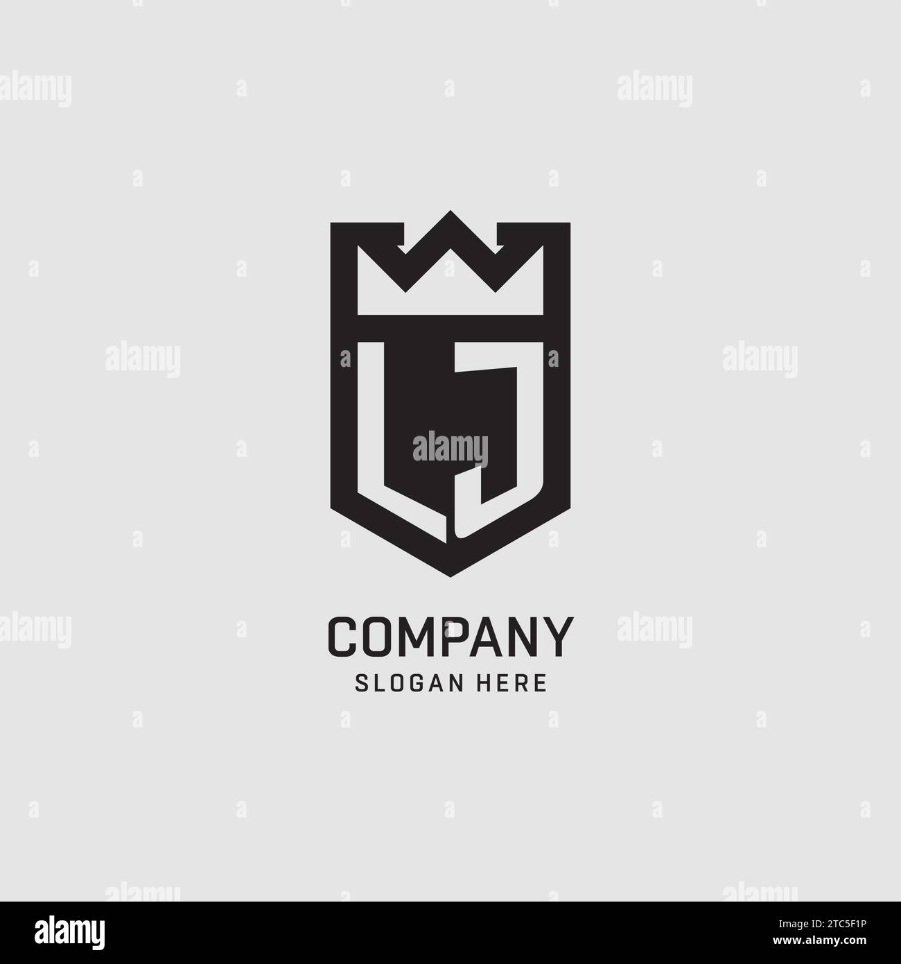 Initial LJ logo shield shape, creative esport logo design vector graphic Stock Vector Image ...
