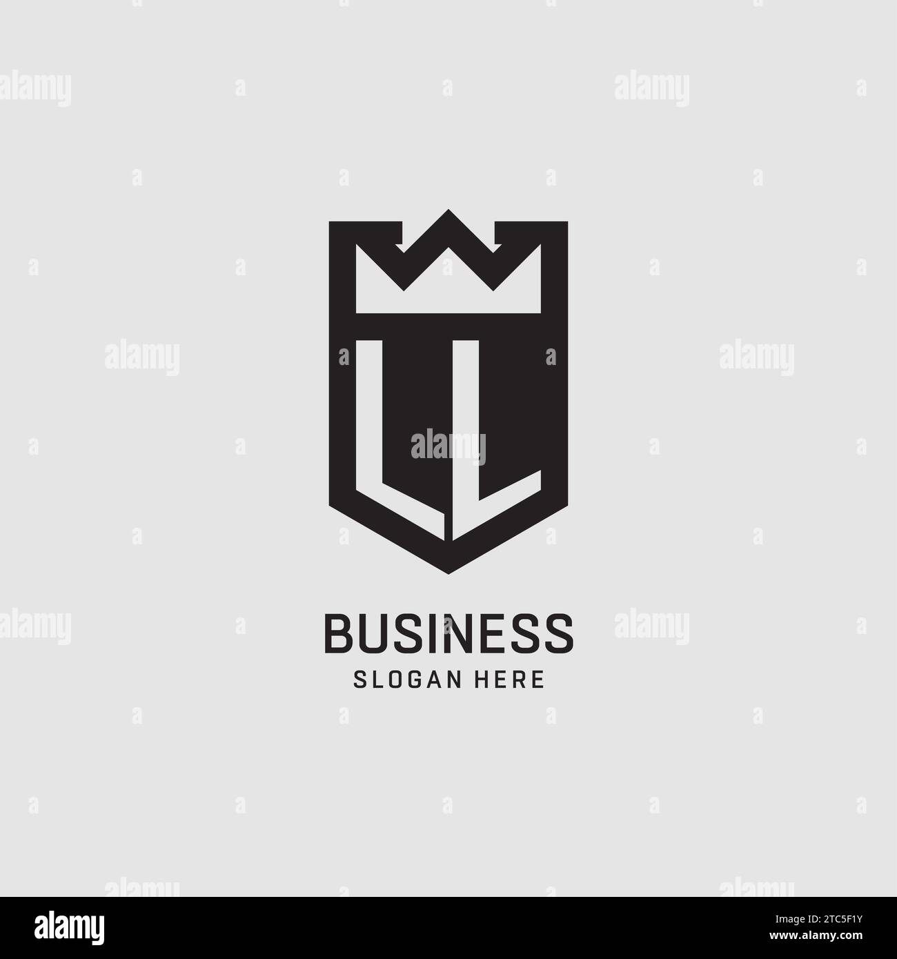 Initial LL logo shield shape, creative esport logo design vector ...