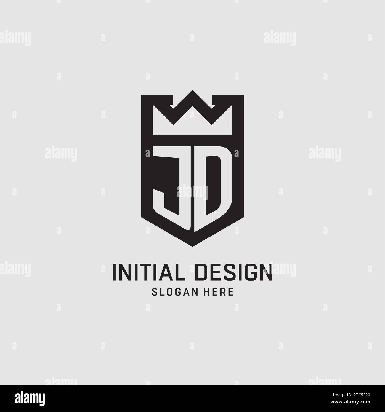 Initial JD logo shield shape, creative esport logo design vector ...